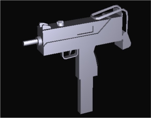 ingram submachine gun 3d model