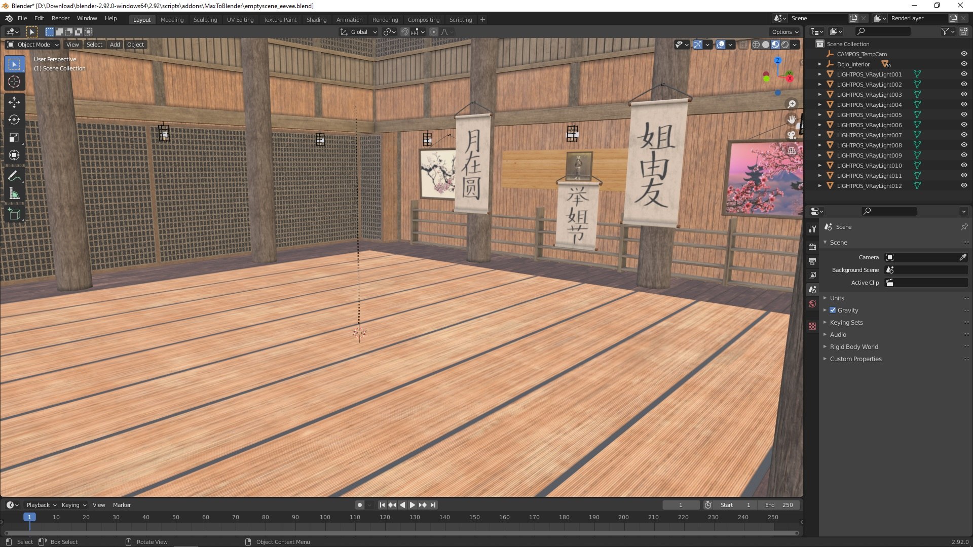 Dojo Interior 3D - TurboSquid 2273071