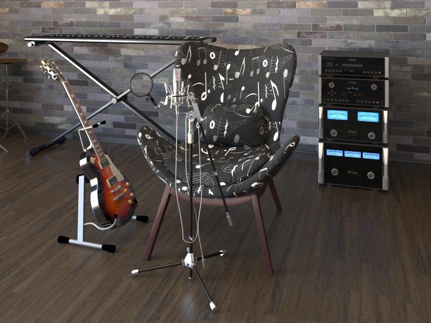 3D Chair with music notes model - TurboSquid 1727896