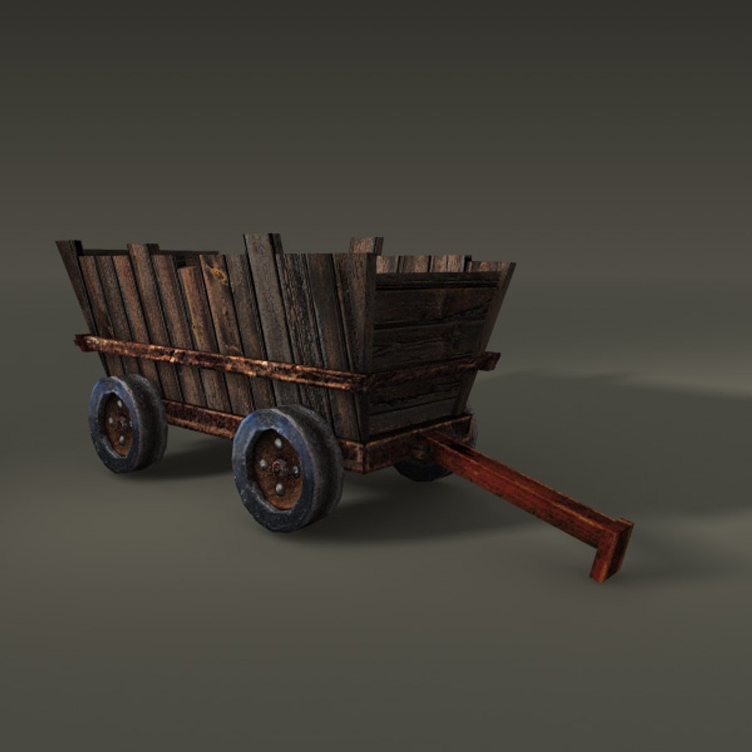 Low-poly Mining Cart 3d Model