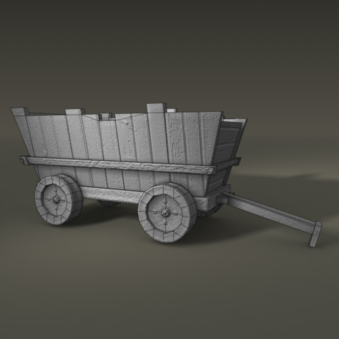 Low-poly Mining Cart 3d Model