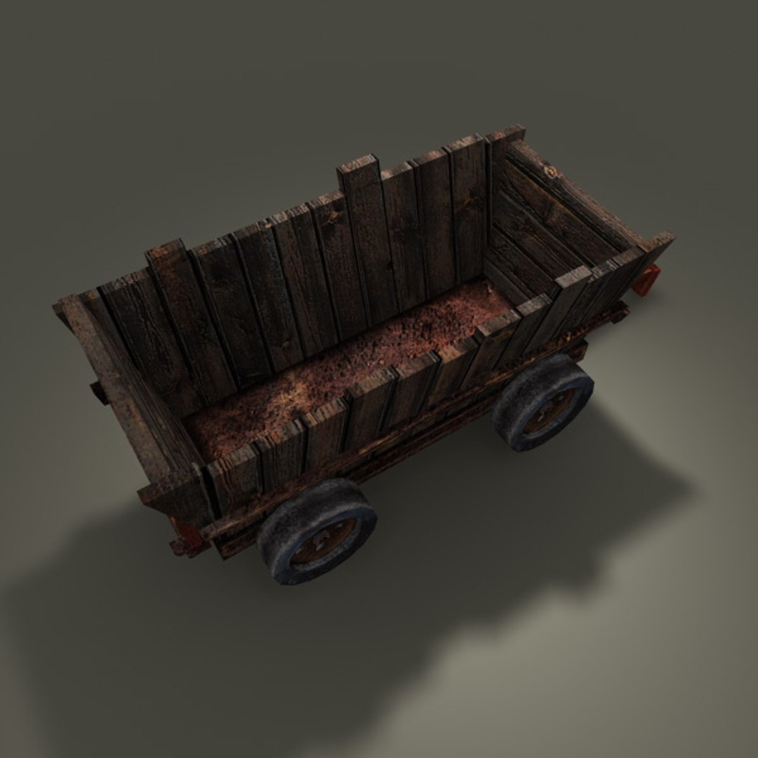 Low-poly Mining Cart 3d Model