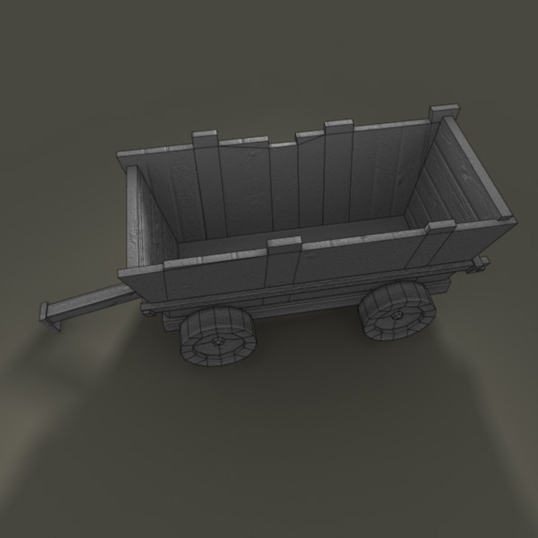 Low-poly Mining Cart 3d Model