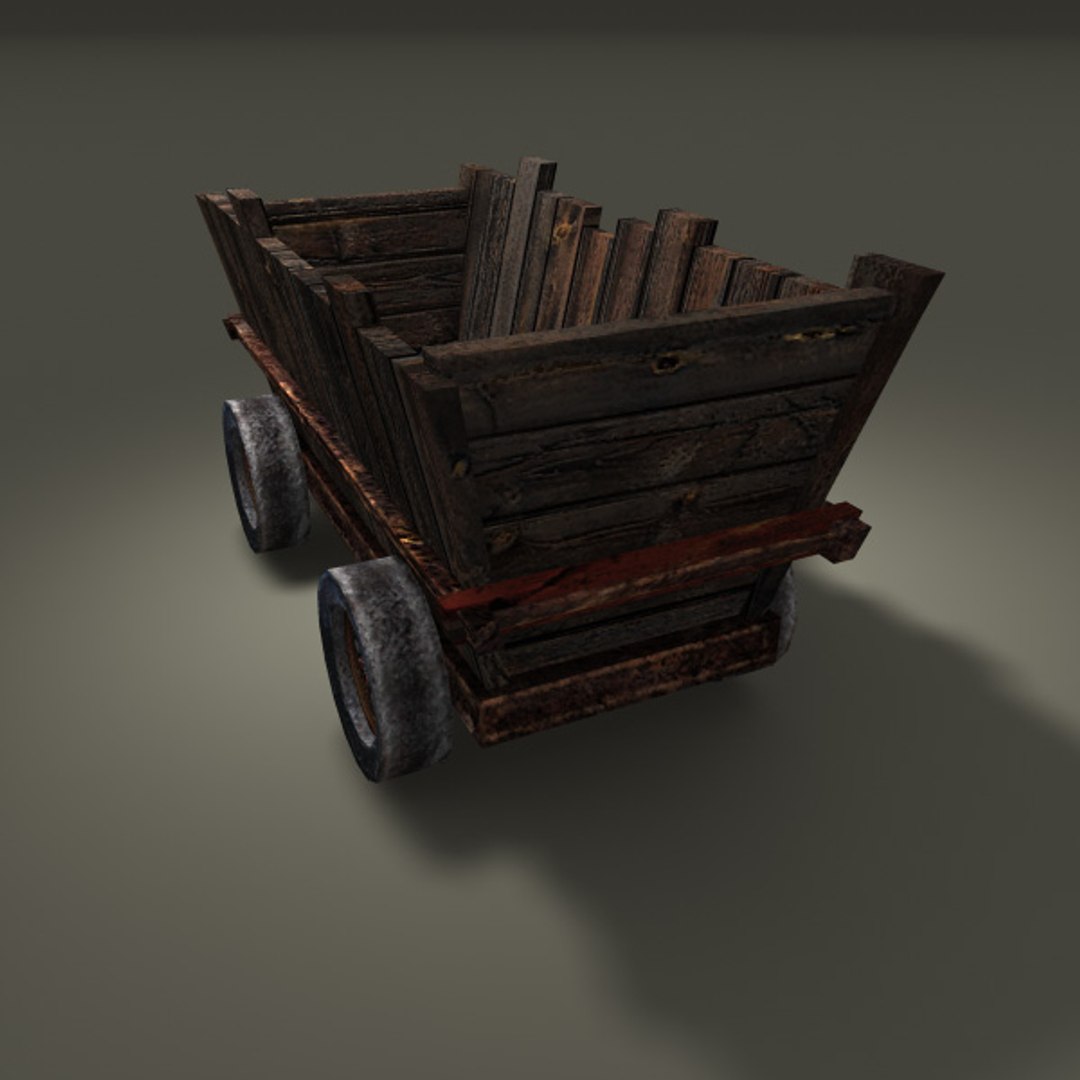 Low-poly Mining Cart 3d Model