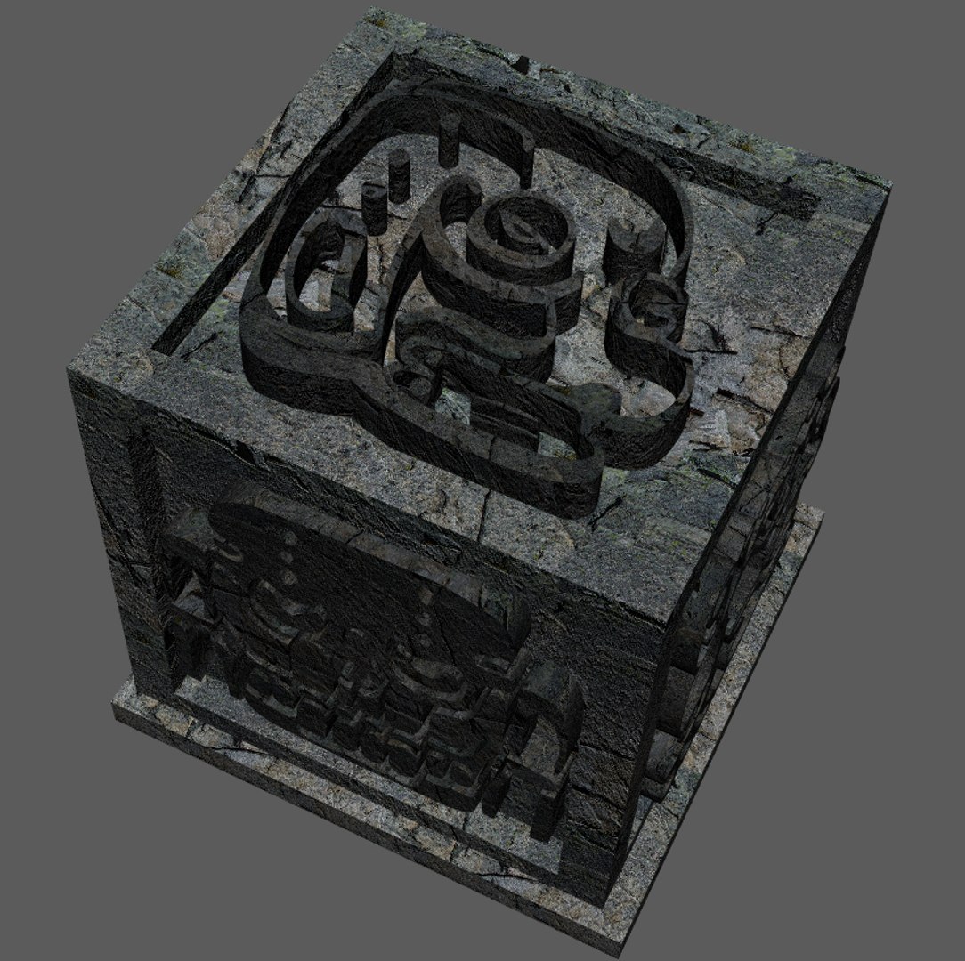 Cube Aztec Artifact Obj Free