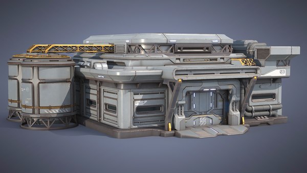 3D Sci-fi Building Facility PBR - TurboSquid 1845219