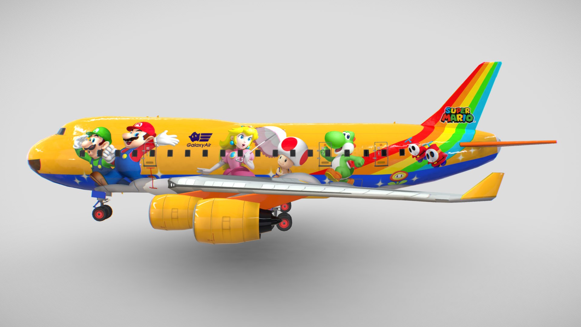 3D Super Mario Airplane - Galaxy Air - Mario Kart 8 - TurboSquid 2356614
