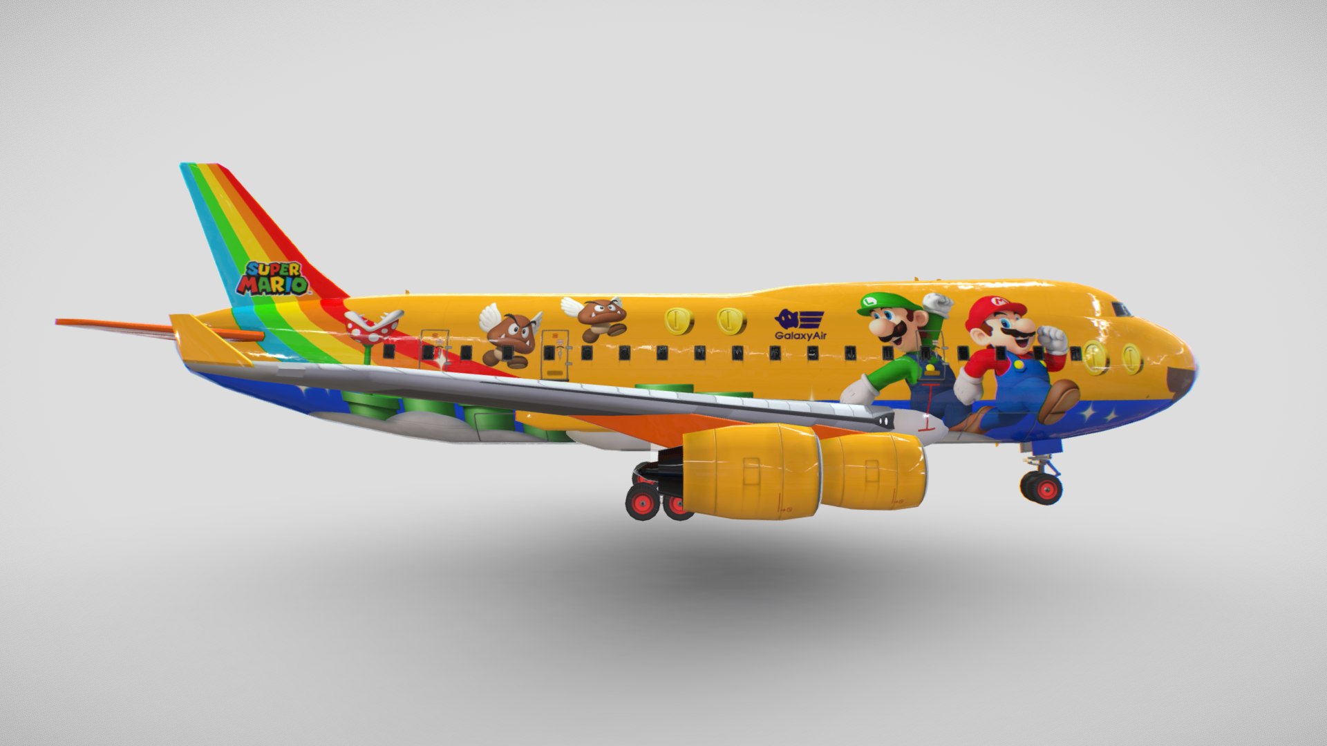 3D Super Mario Airplane - Galaxy Air - Mario Kart 8 - TurboSquid 2356614