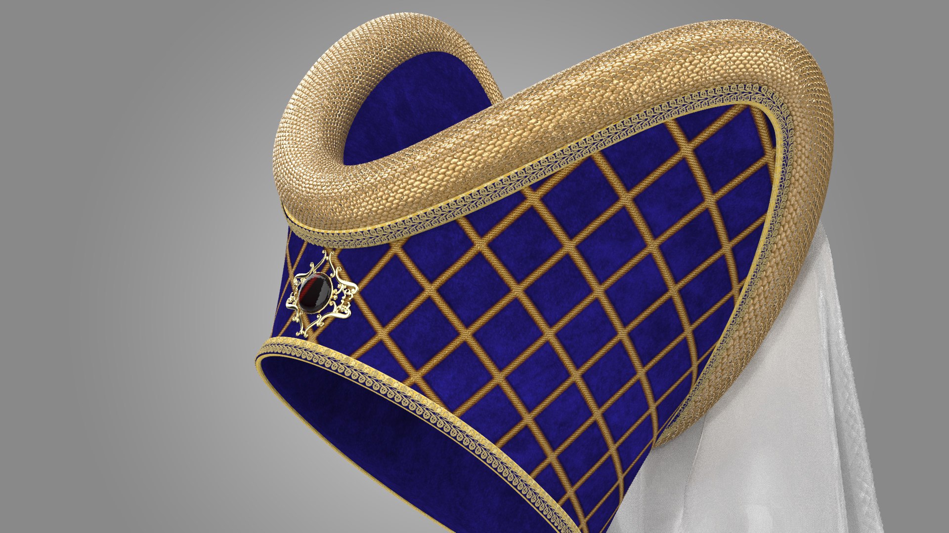 3D Model Medieval Escoffion Hat - TurboSquid 2186117