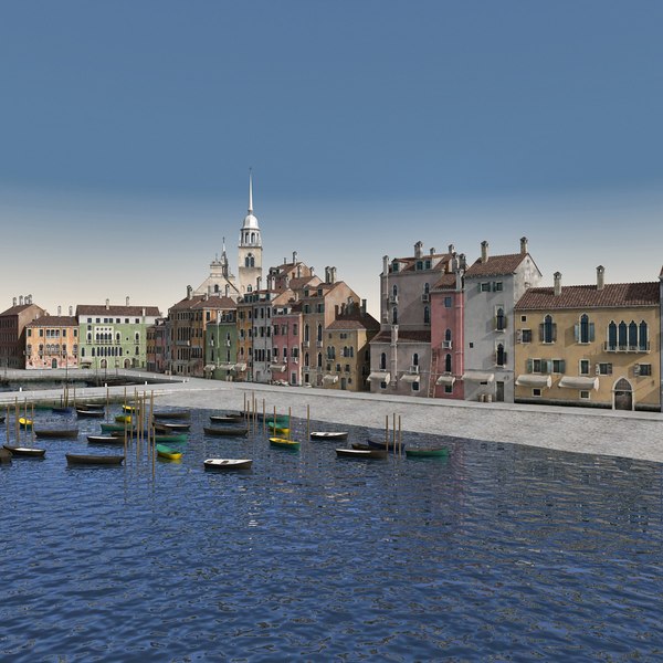 3d model mediterranean port portofino burano