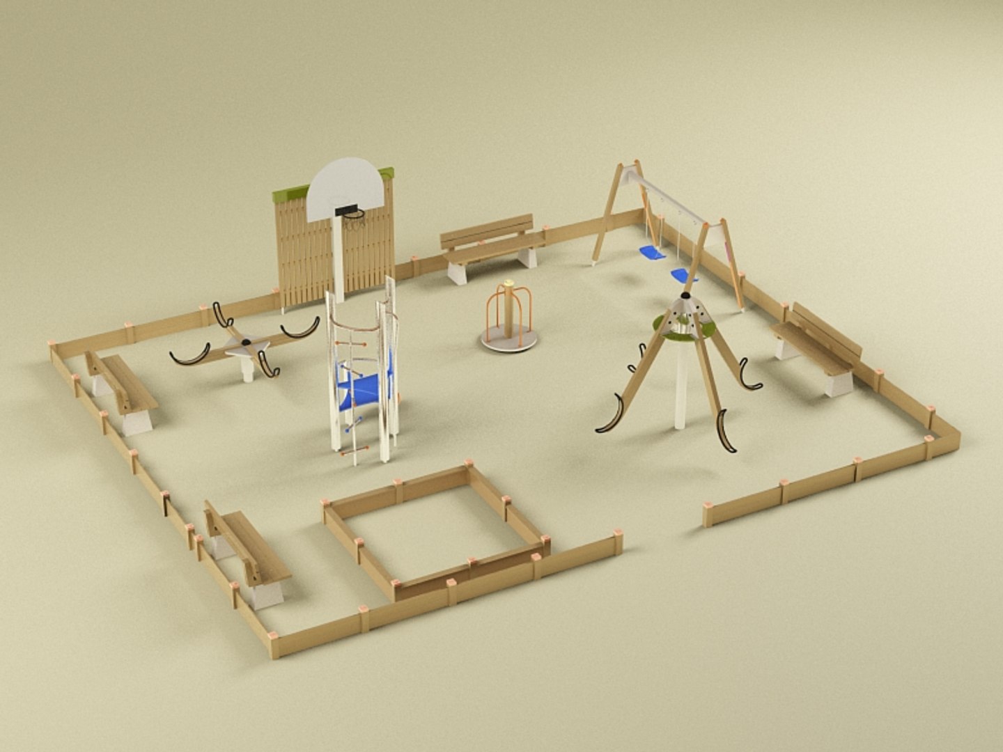 playground elements 3d model