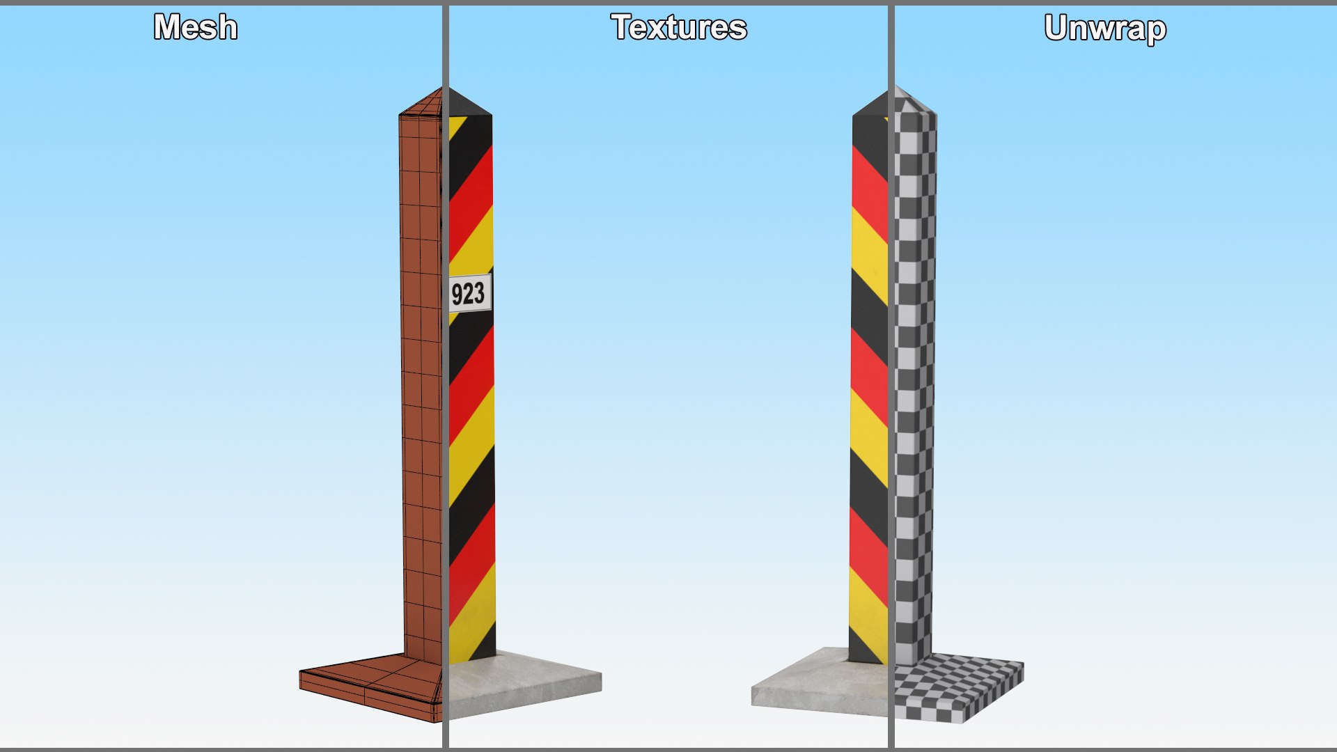3D Border Post Of Germany Model - TurboSquid 2011383