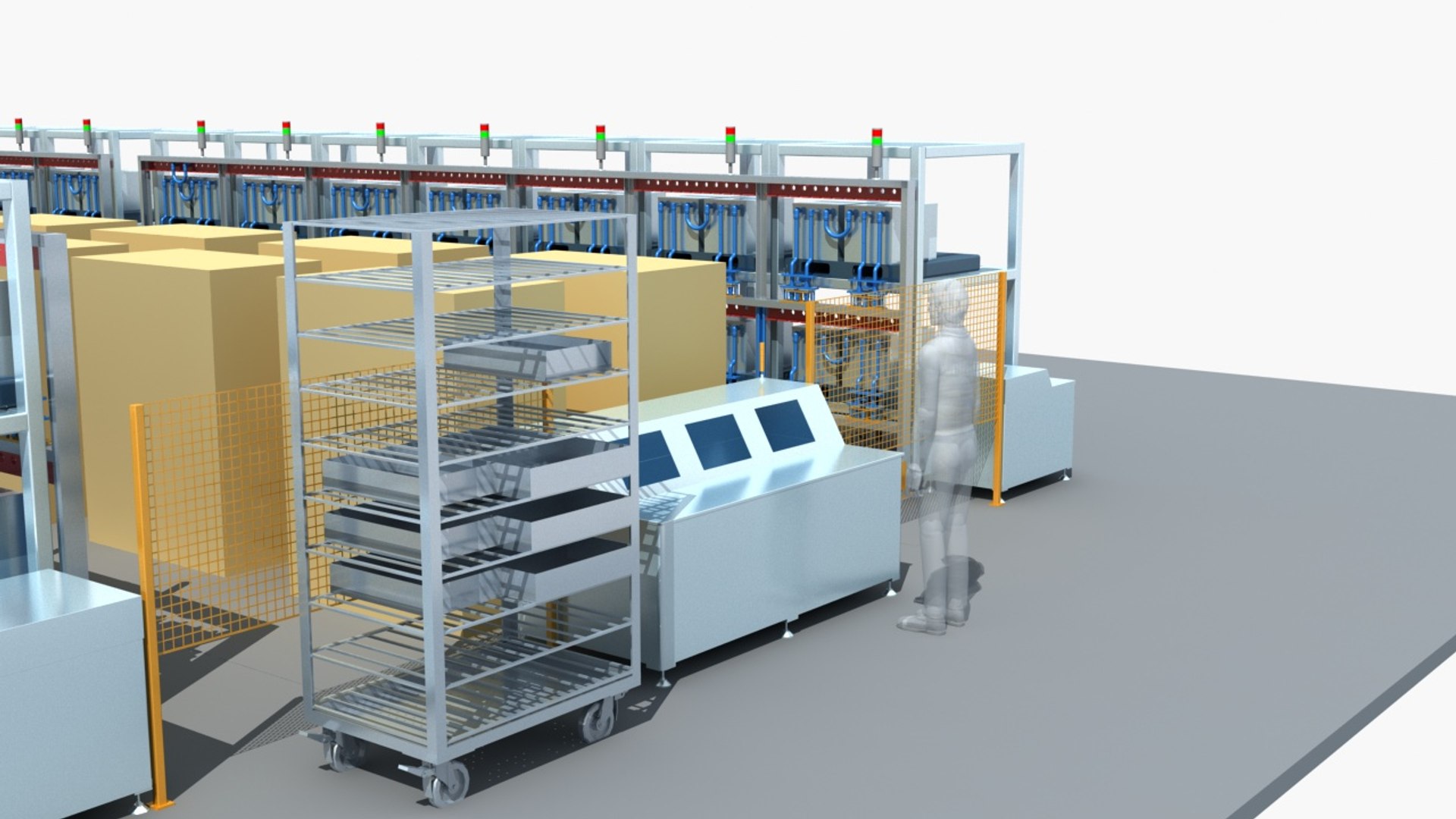 3D Industrial Equipment 31 - Semi Automated Welding Production Line ...
