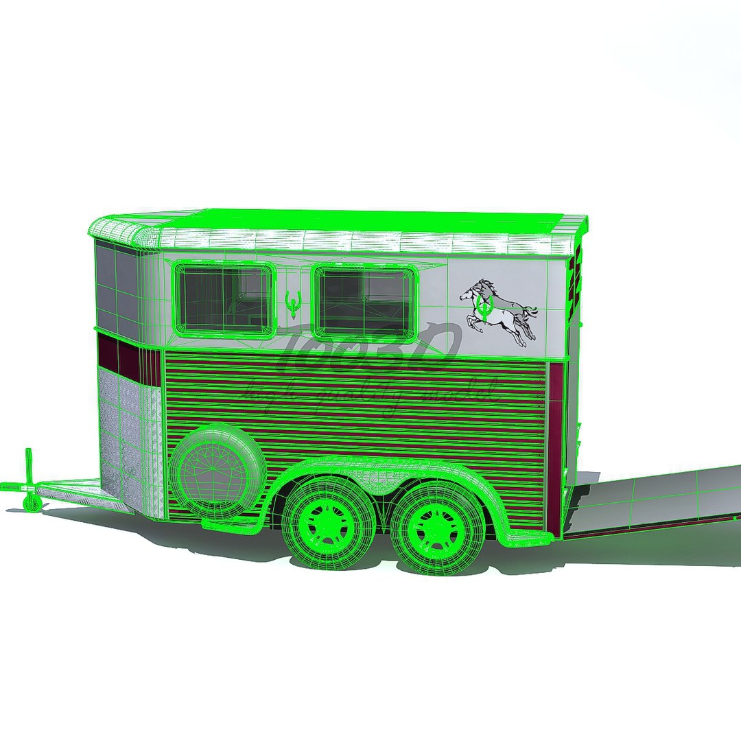 3d Model Of Trailer Horses