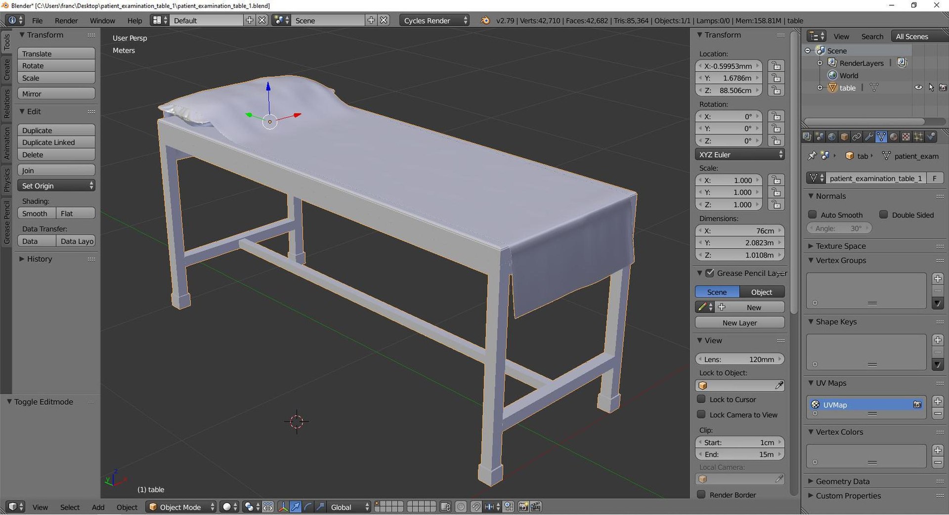 3D Patient Examination Table 1 Model - TurboSquid 1626688