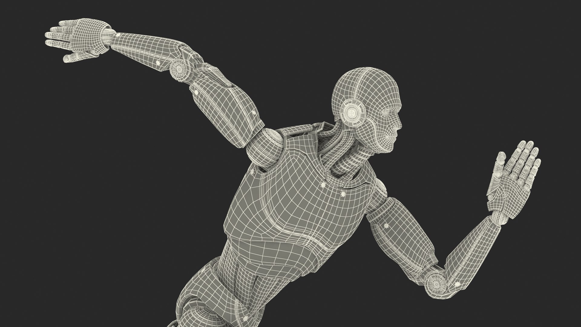 Advanced Male Humanoid Robot Running Pose 3D model - TurboSquid 2094891
