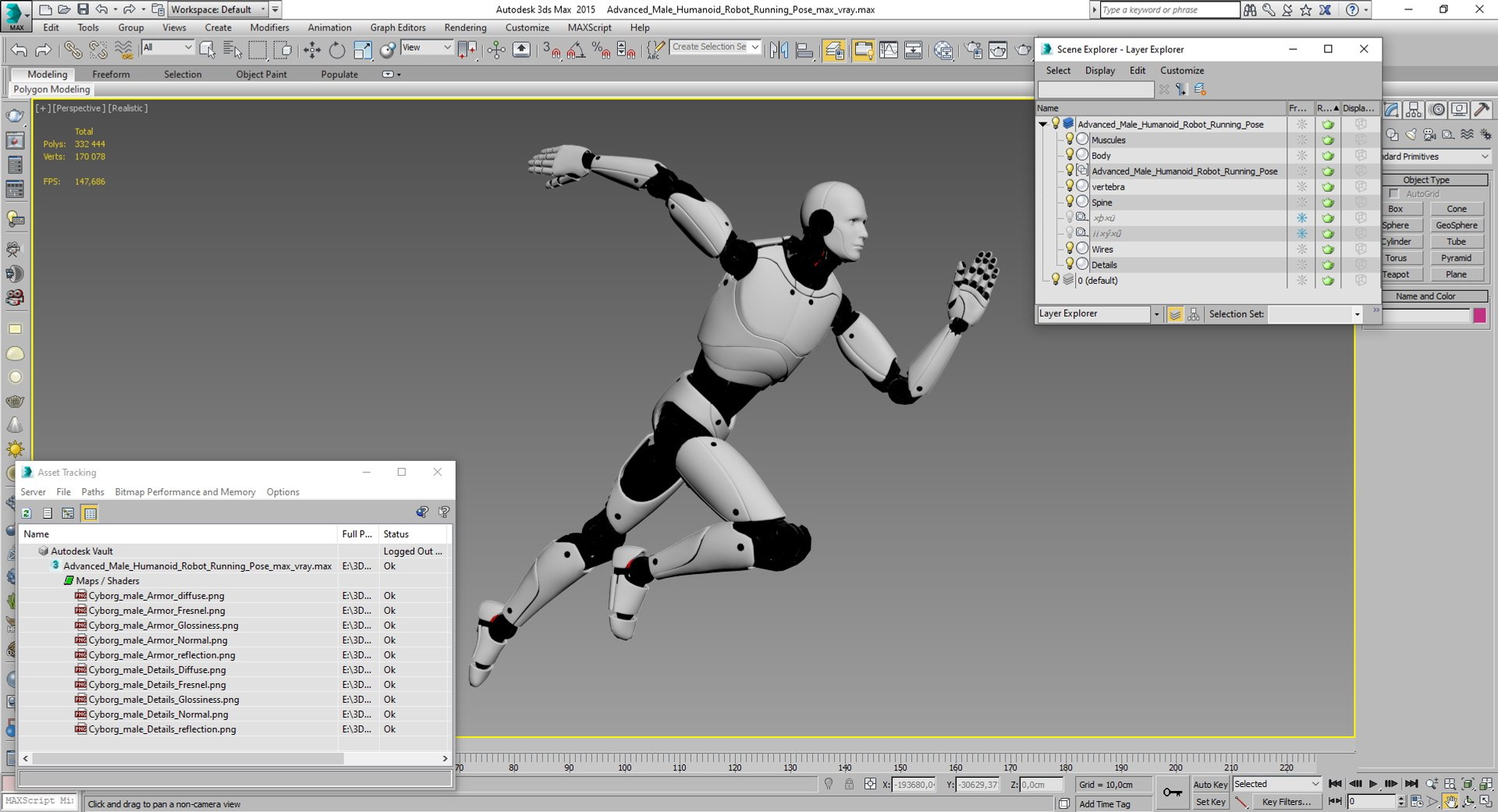 Advanced Male Humanoid Robot Running Pose 3D model - TurboSquid 2094891