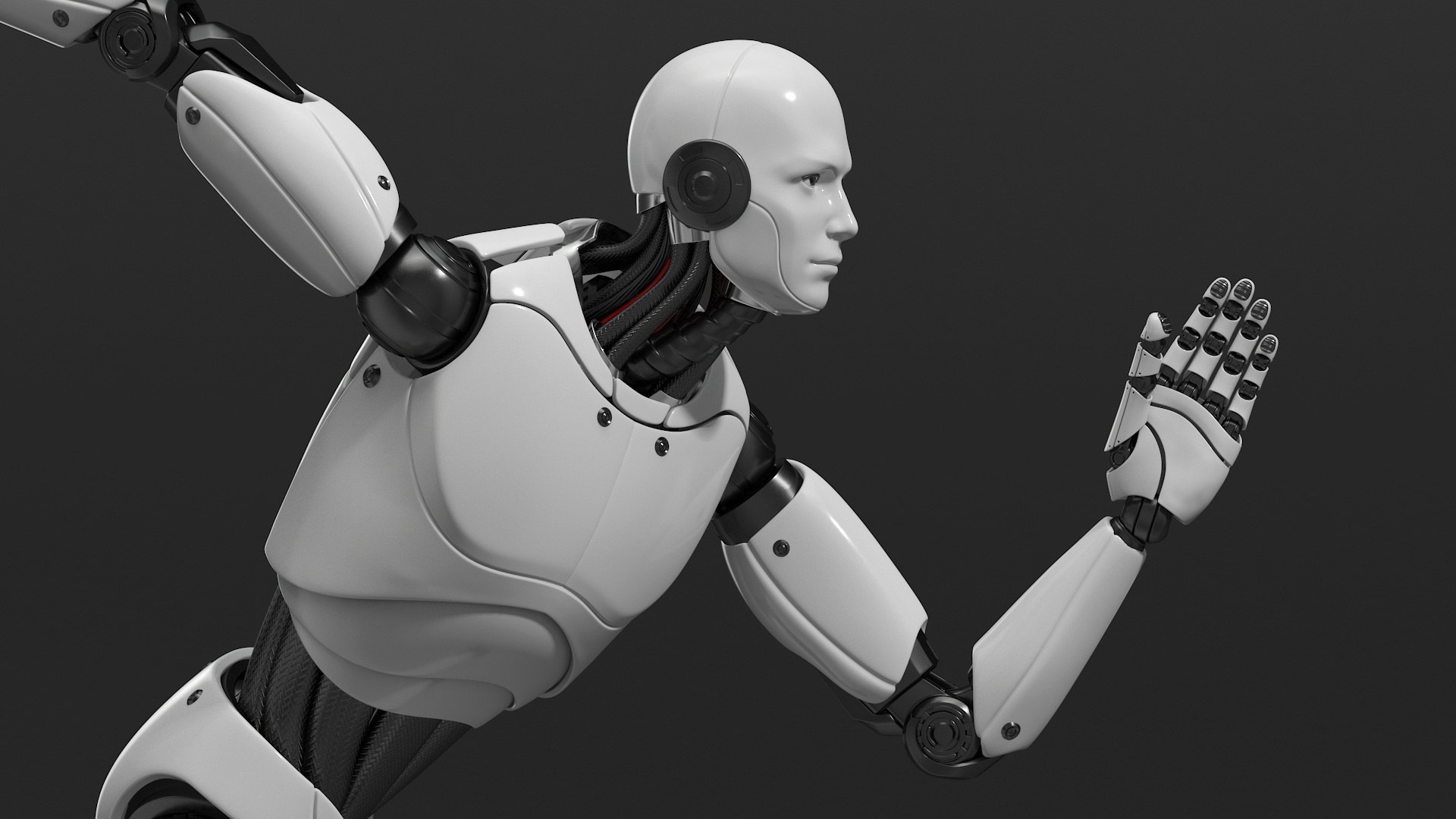 Advanced Male Humanoid Robot Running Pose 3D model - TurboSquid 2094891