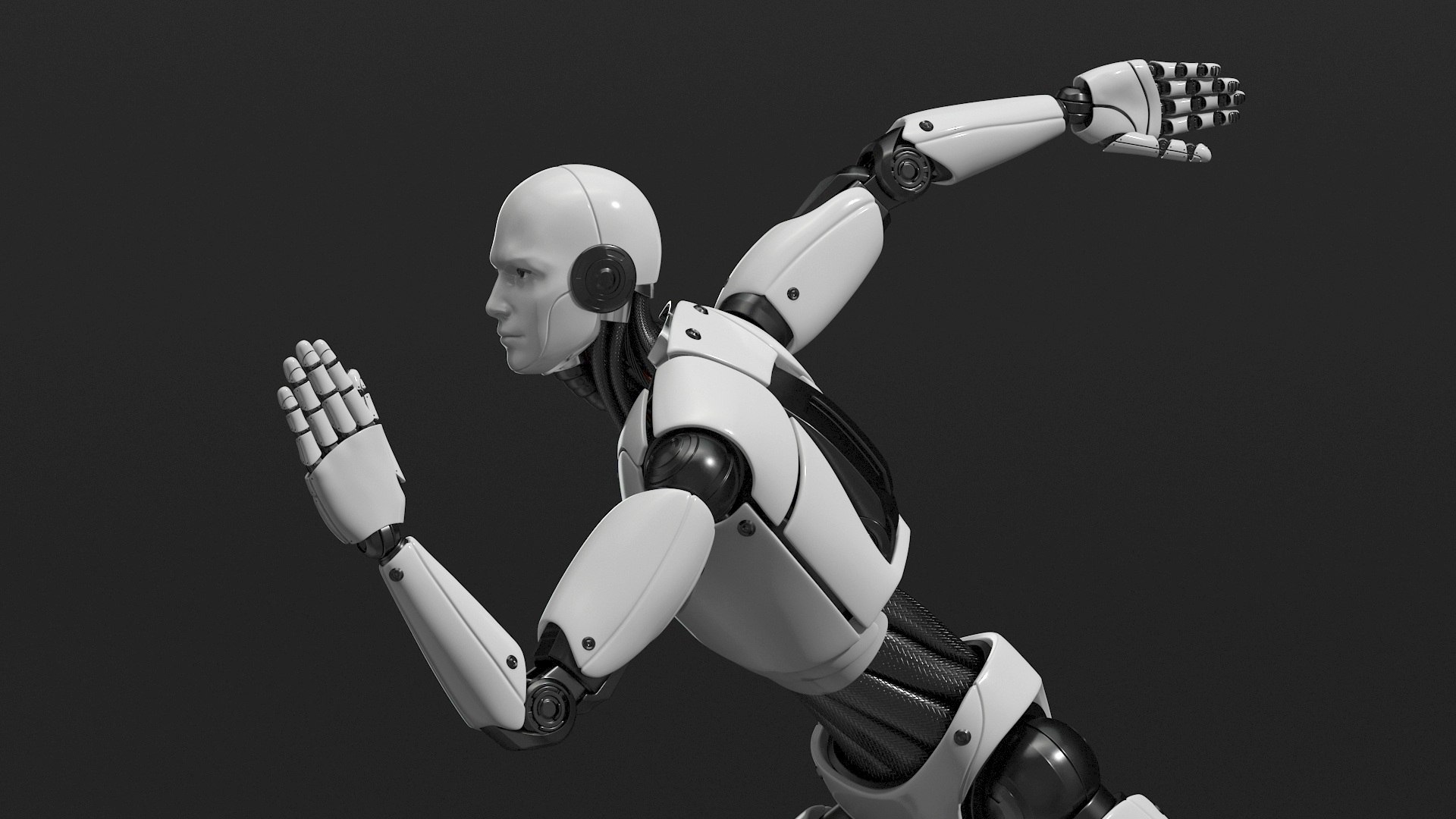 Advanced Male Humanoid Robot Running Pose 3D model - TurboSquid 2094891