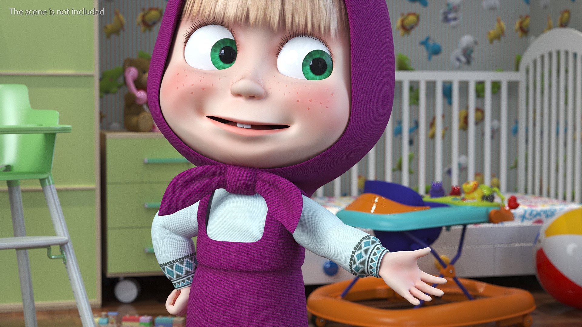 Children Cartoon Character Masha Standing Pose 3D - TurboSquid 2119180