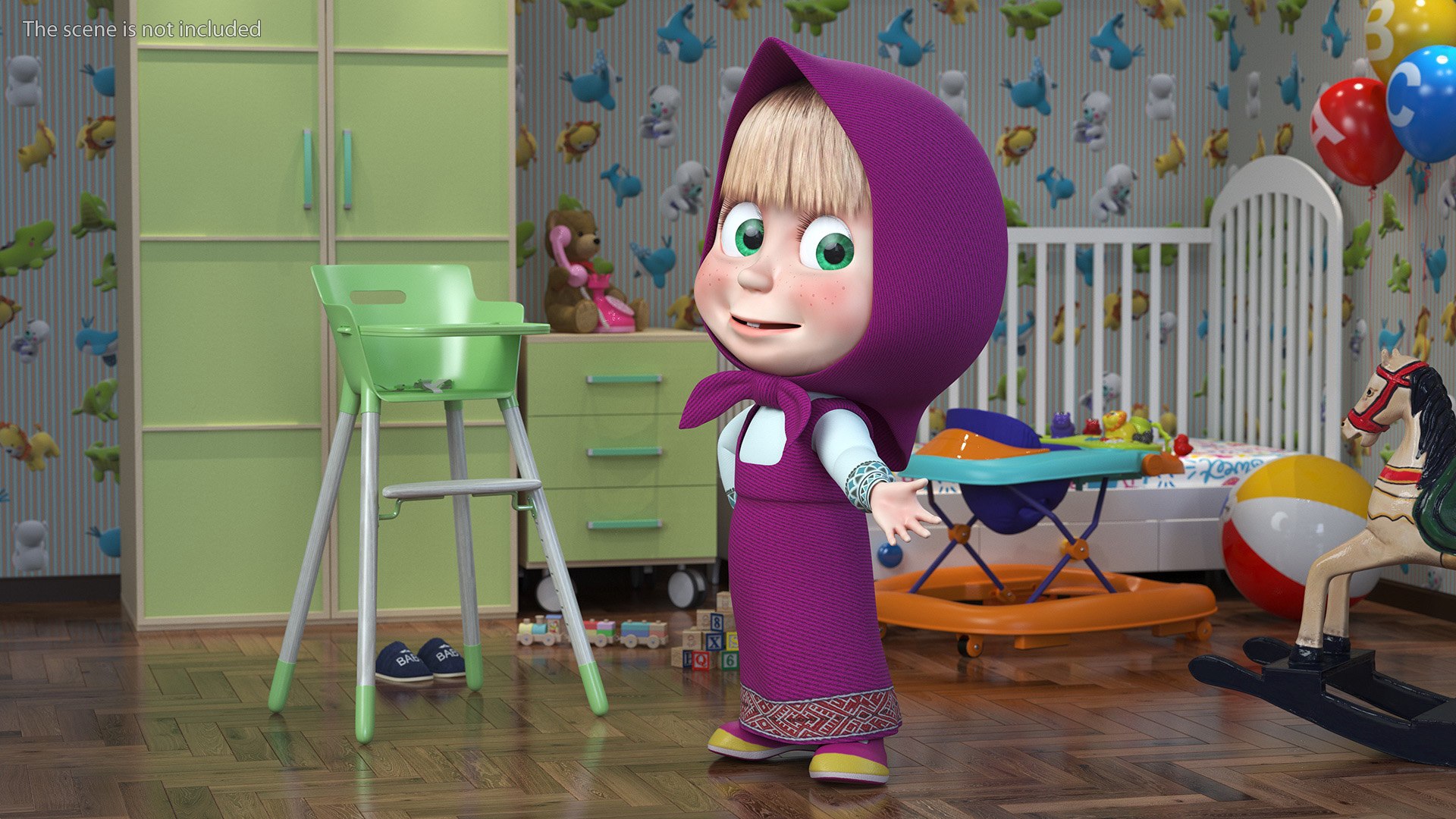 Children Cartoon Character Masha Standing Pose 3D - TurboSquid 2119180