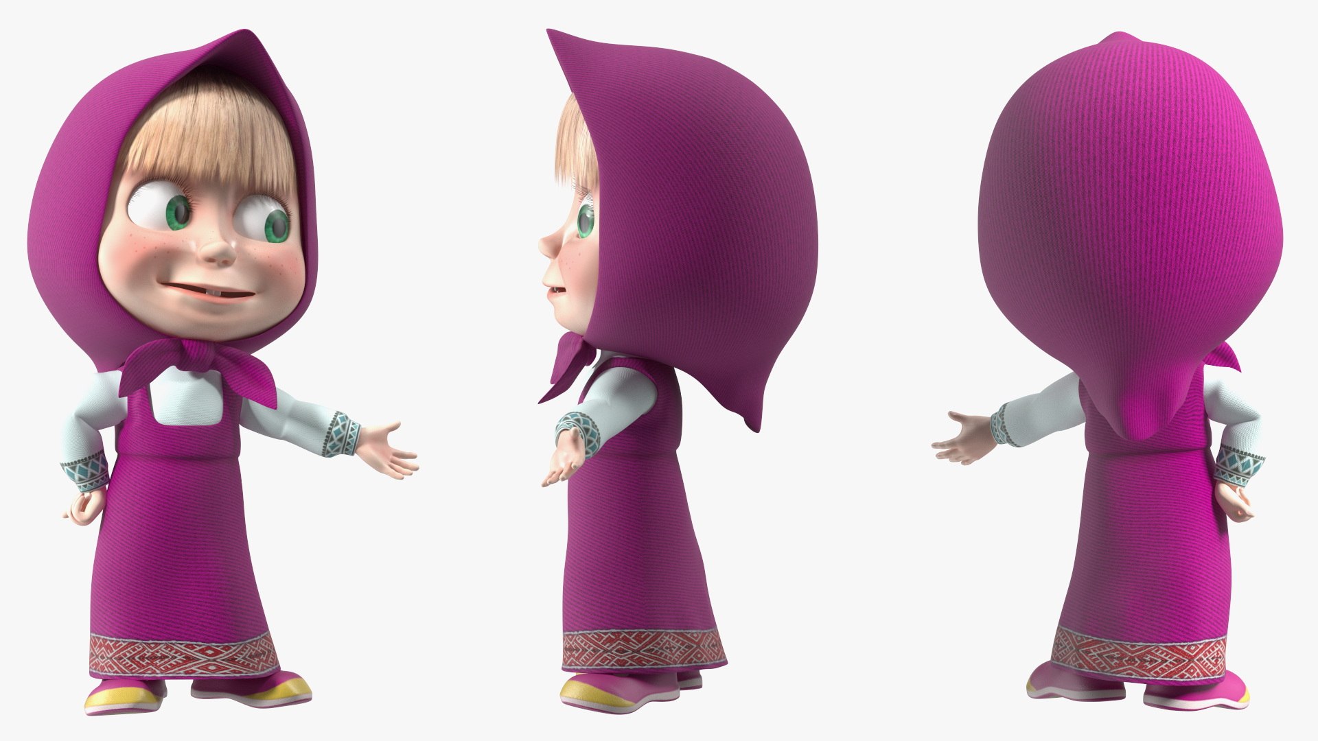 Children Cartoon Character Masha Standing Pose 3D - TurboSquid 2119180