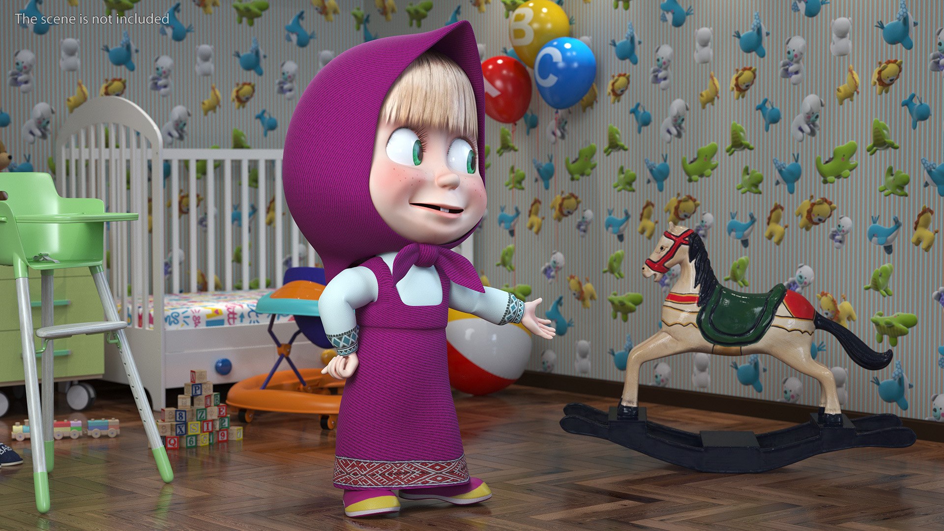 Children Cartoon Character Masha Standing Pose 3D - TurboSquid 2119180