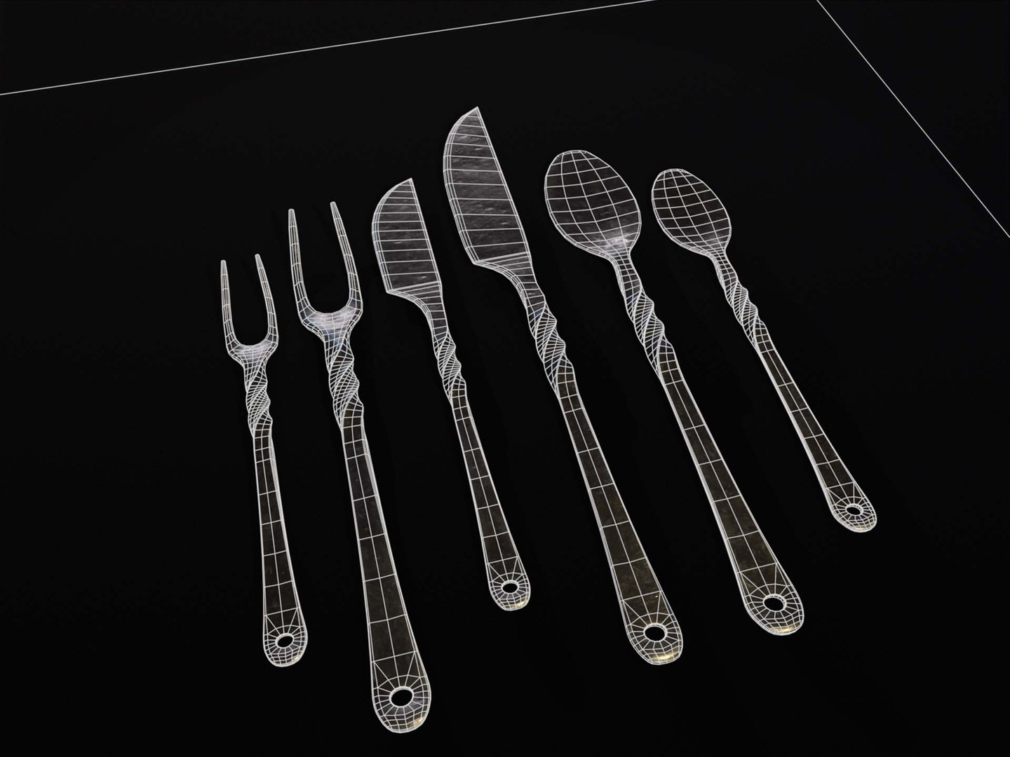 Iron Cutlery Set 3D Model - TurboSquid 2118453