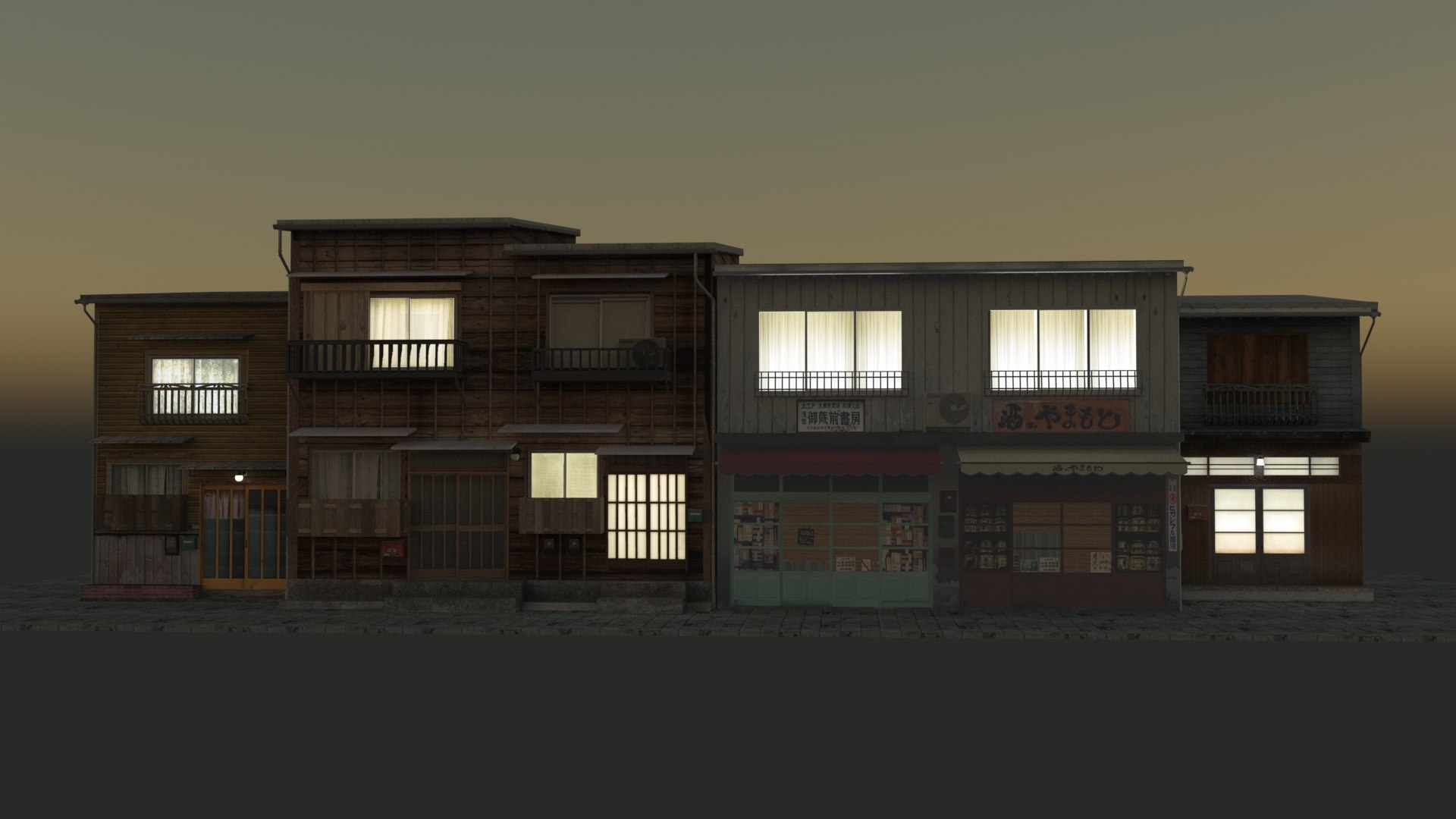 Japanese Buildings Set1 3D Model - TurboSquid 2294551