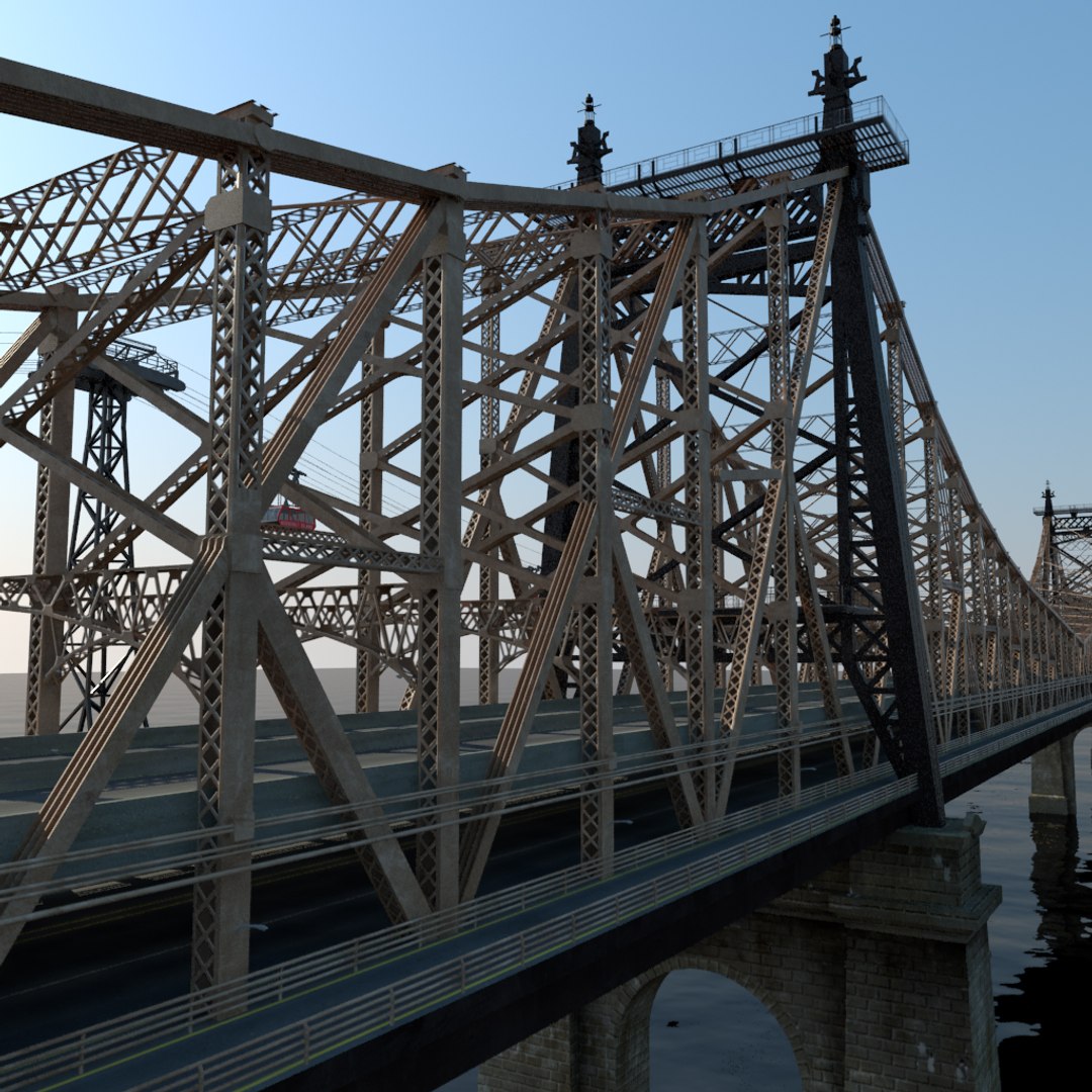Queensboro Bridge Roosevelt Island C4d