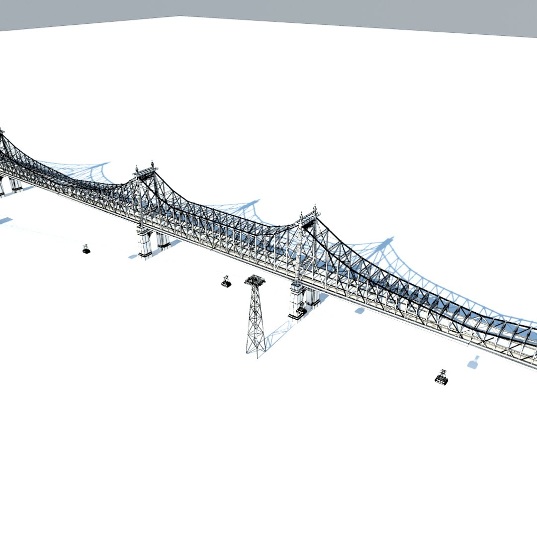 Queensboro Bridge Roosevelt Island C4d