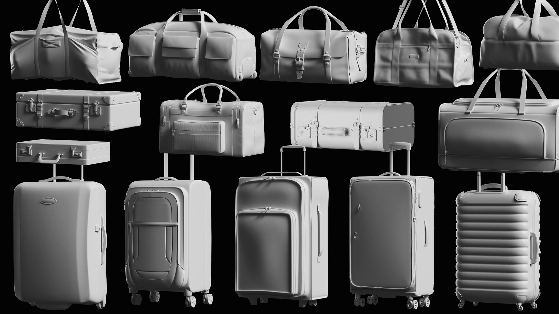 3D Luggage Basemesh Collection Model - TurboSquid 2230542