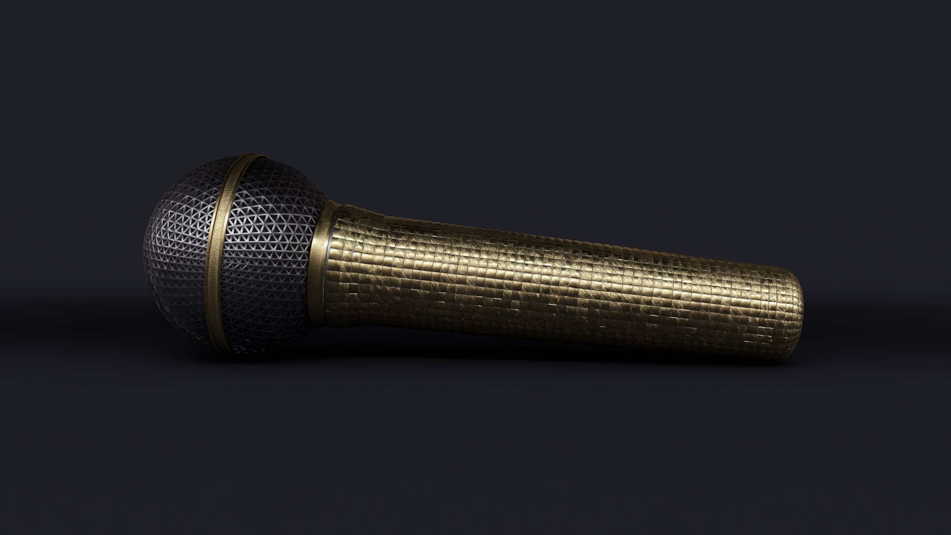 3D Golden Microphone Model - TurboSquid 1812226