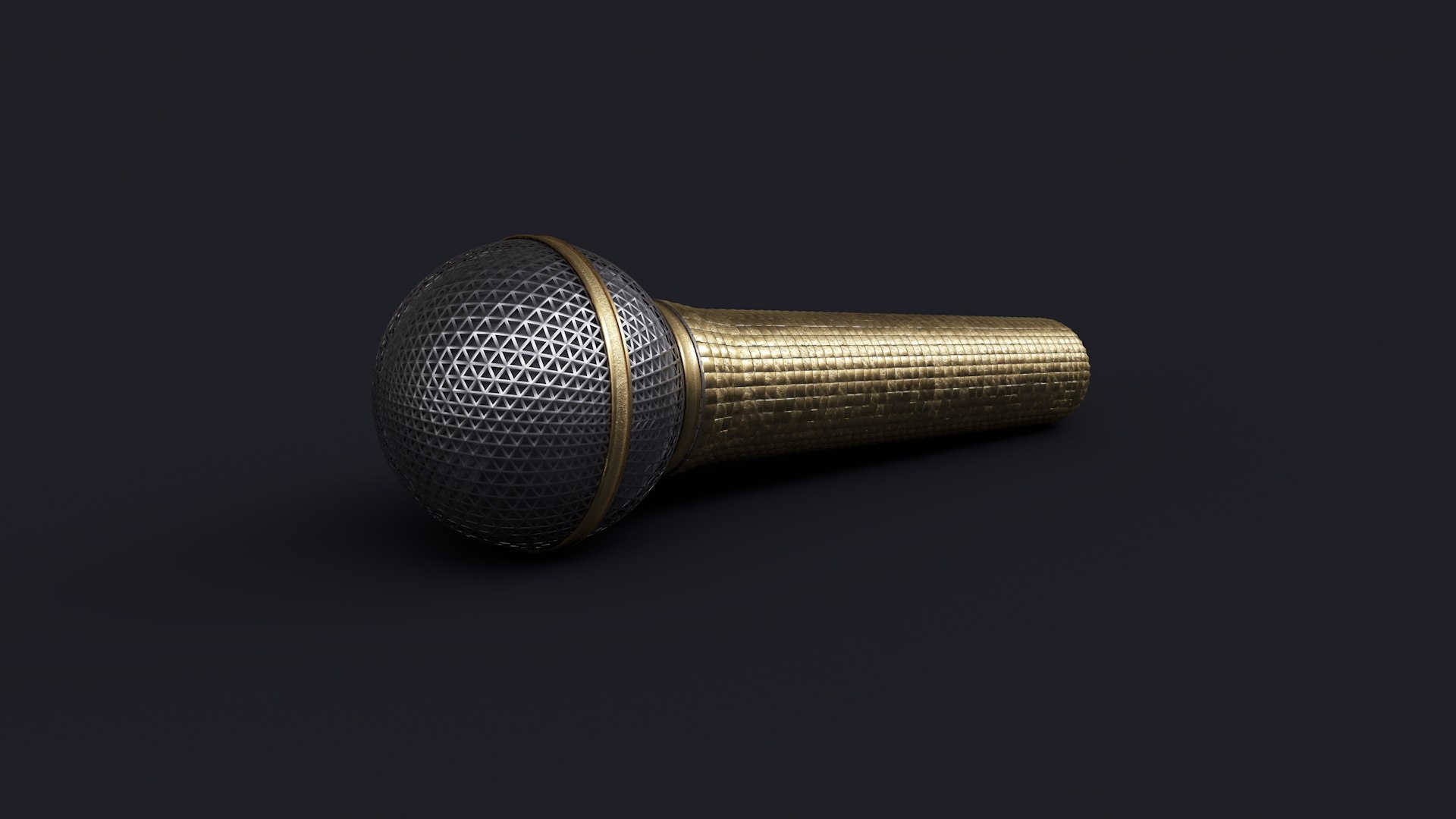 3D Golden Microphone Model - TurboSquid 1812226