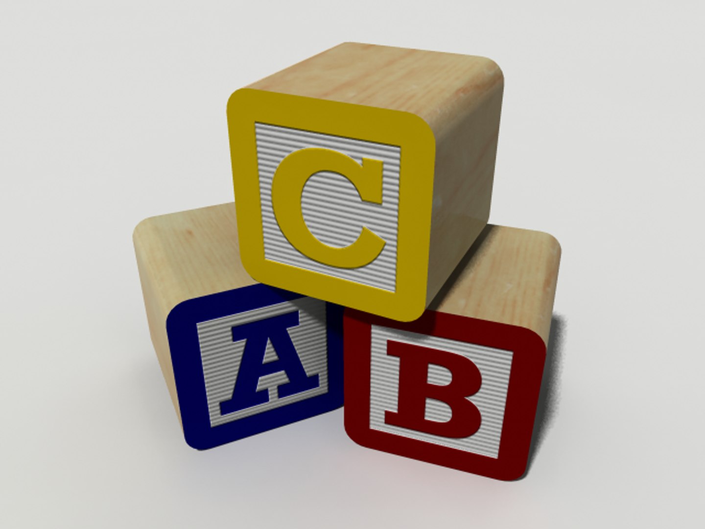 3d Toy Blocks Alphabet Model