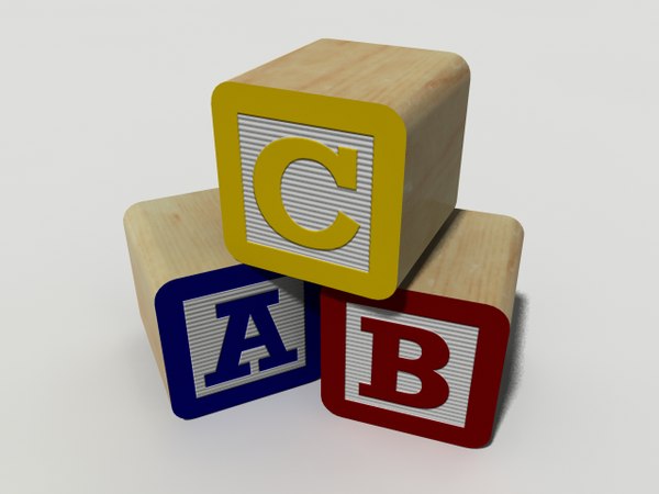 3d toy blocks alphabet model