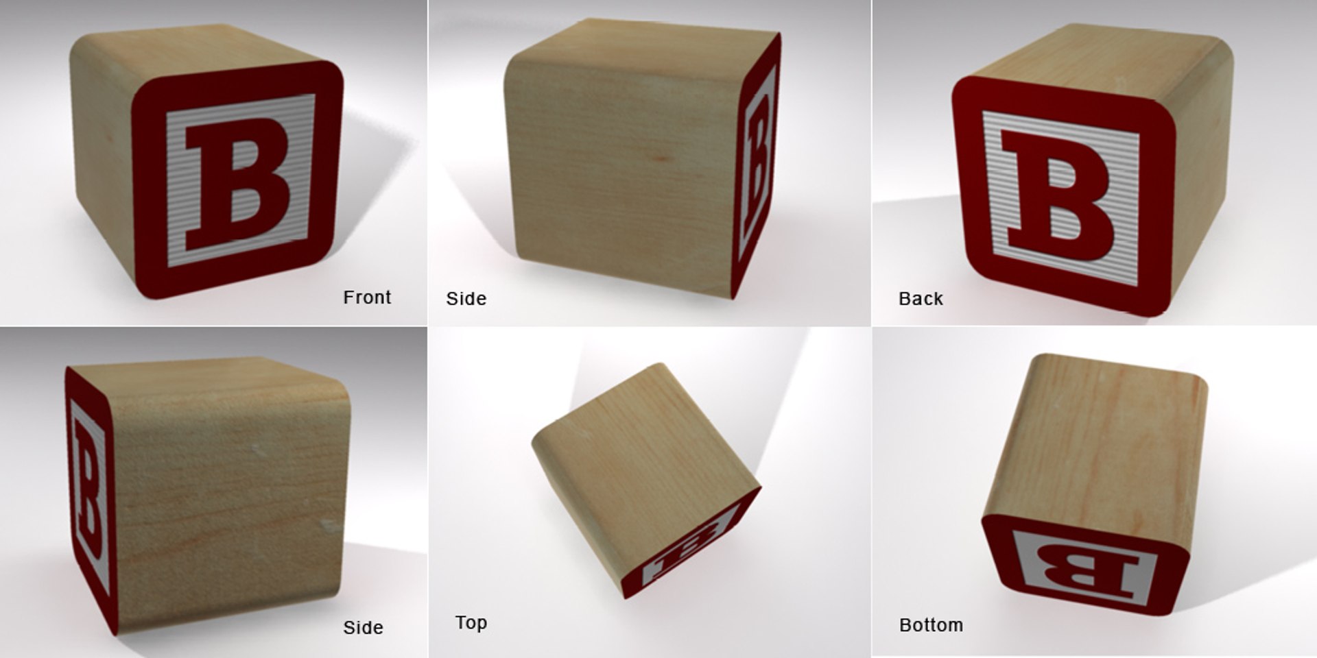 3d Toy Blocks Alphabet Model