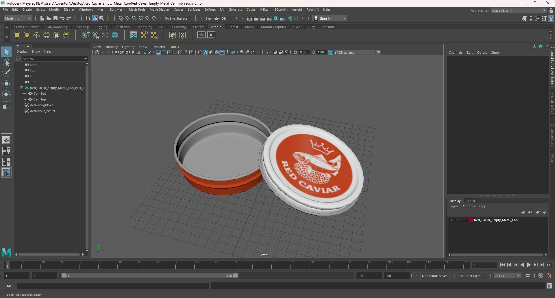 Red Caviar Empty Metal Can 3D Model - TurboSquid 2378290