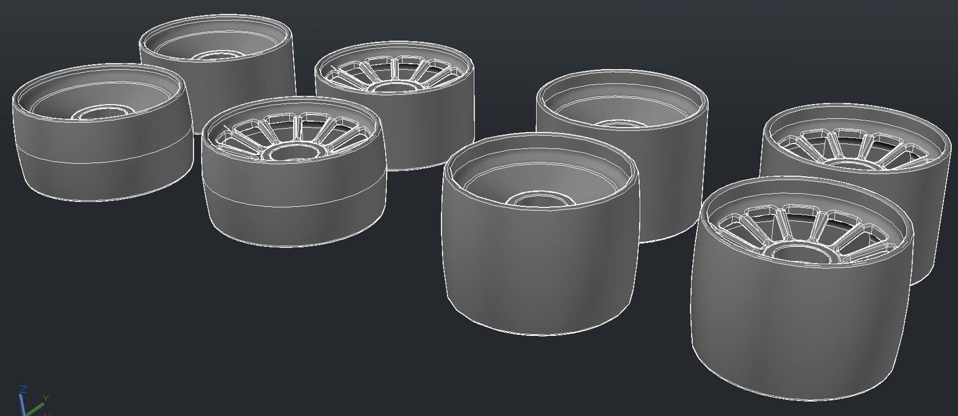 3D Model Set Wheels Drift Hexagon - TurboSquid 1579885