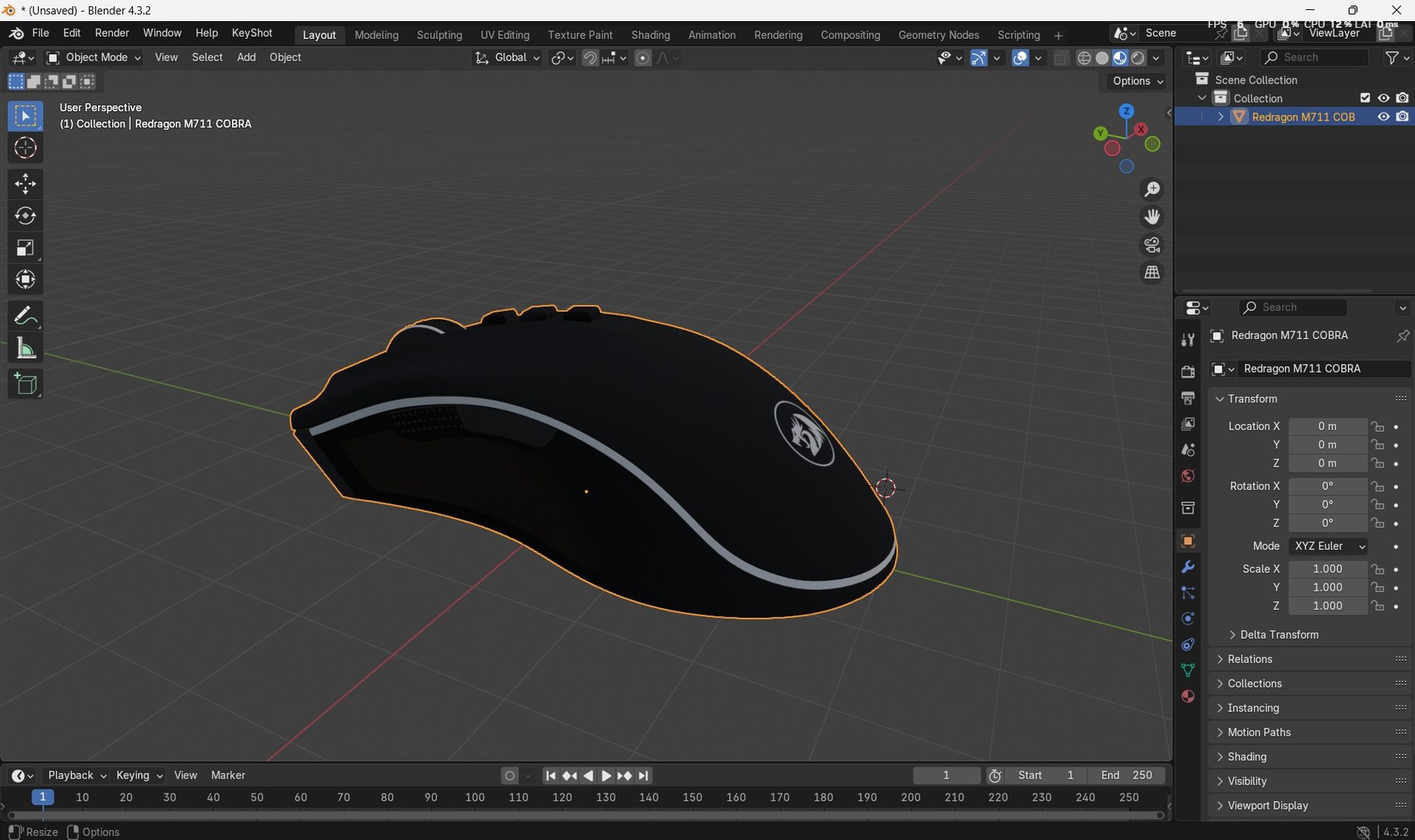 REDRAGON Mouse Cobra M711 3D Model - TurboSquid 2336903