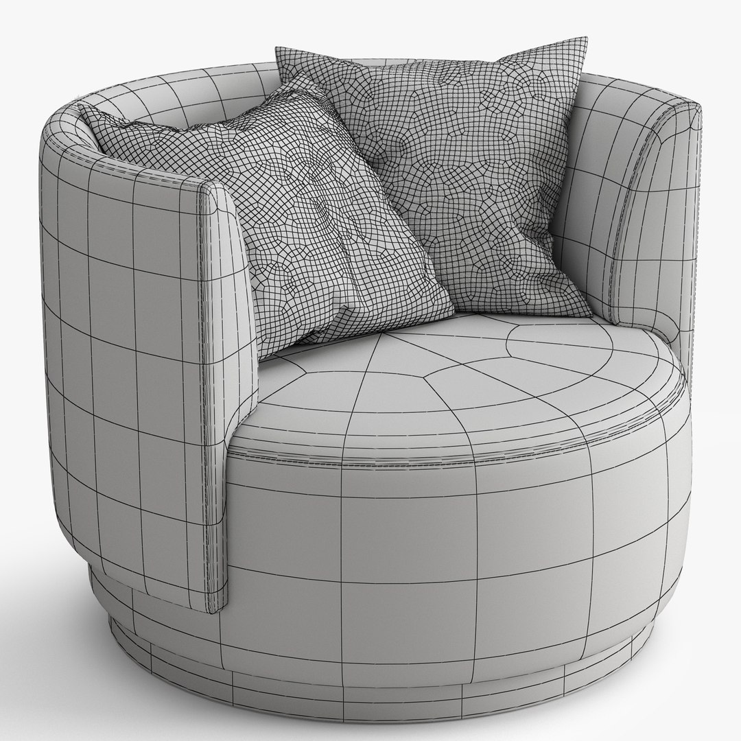 Armchair Round 3D Model - TurboSquid 2285778