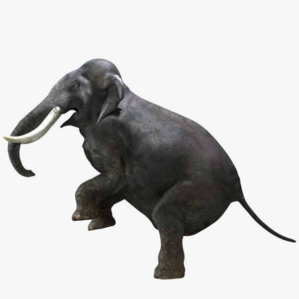 obj photorealistic elephant rigged