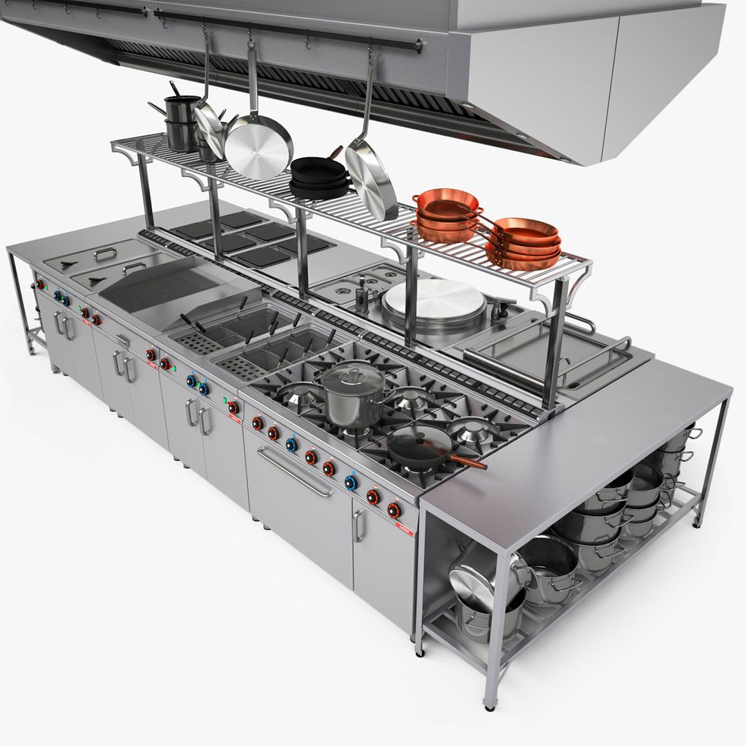 Set Kitchen Equipment 3d Model