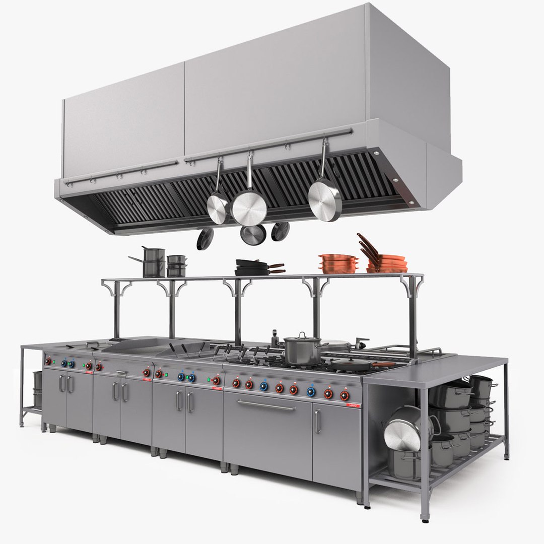 Set Kitchen Equipment 3d Model