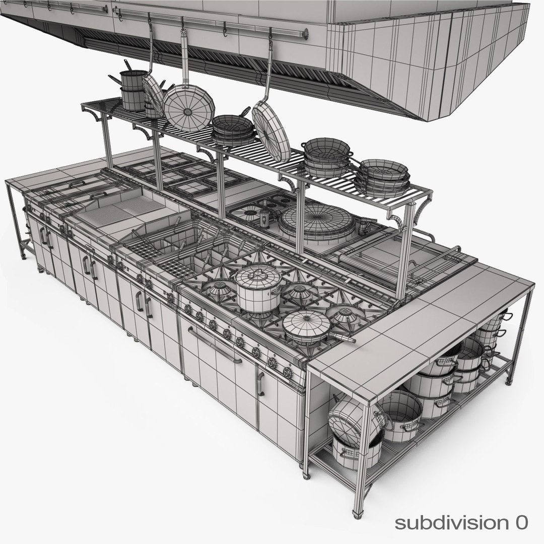Set Kitchen Equipment 3d Model