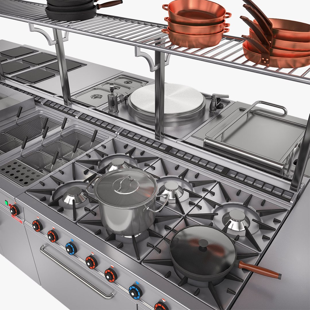 Set Kitchen Equipment 3d Model