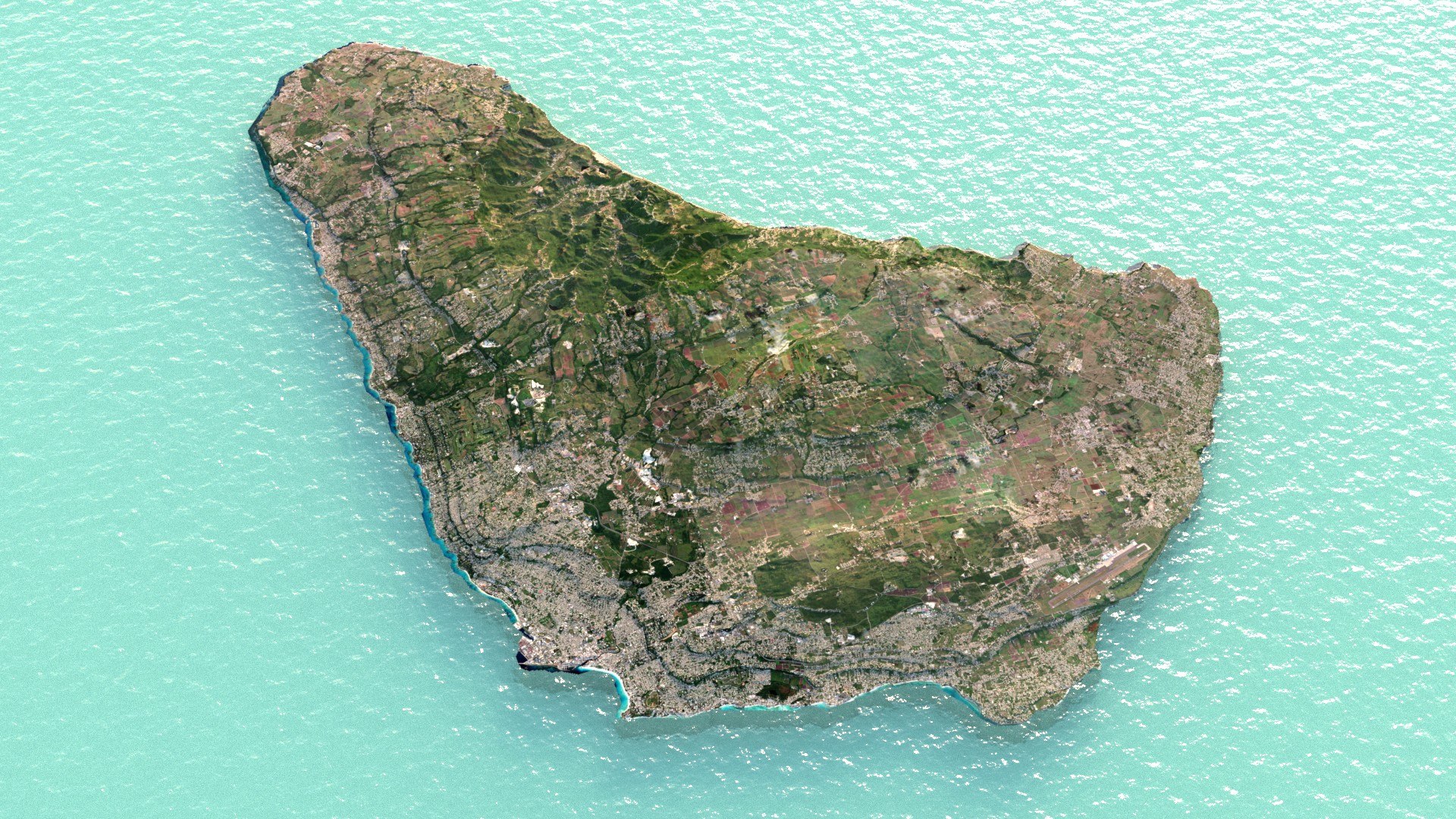 Barbados Terrain Map 3D Model - TurboSquid 2335444