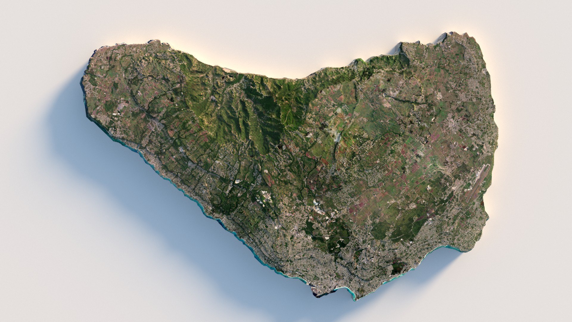 Barbados Terrain Map 3D Model - TurboSquid 2335444