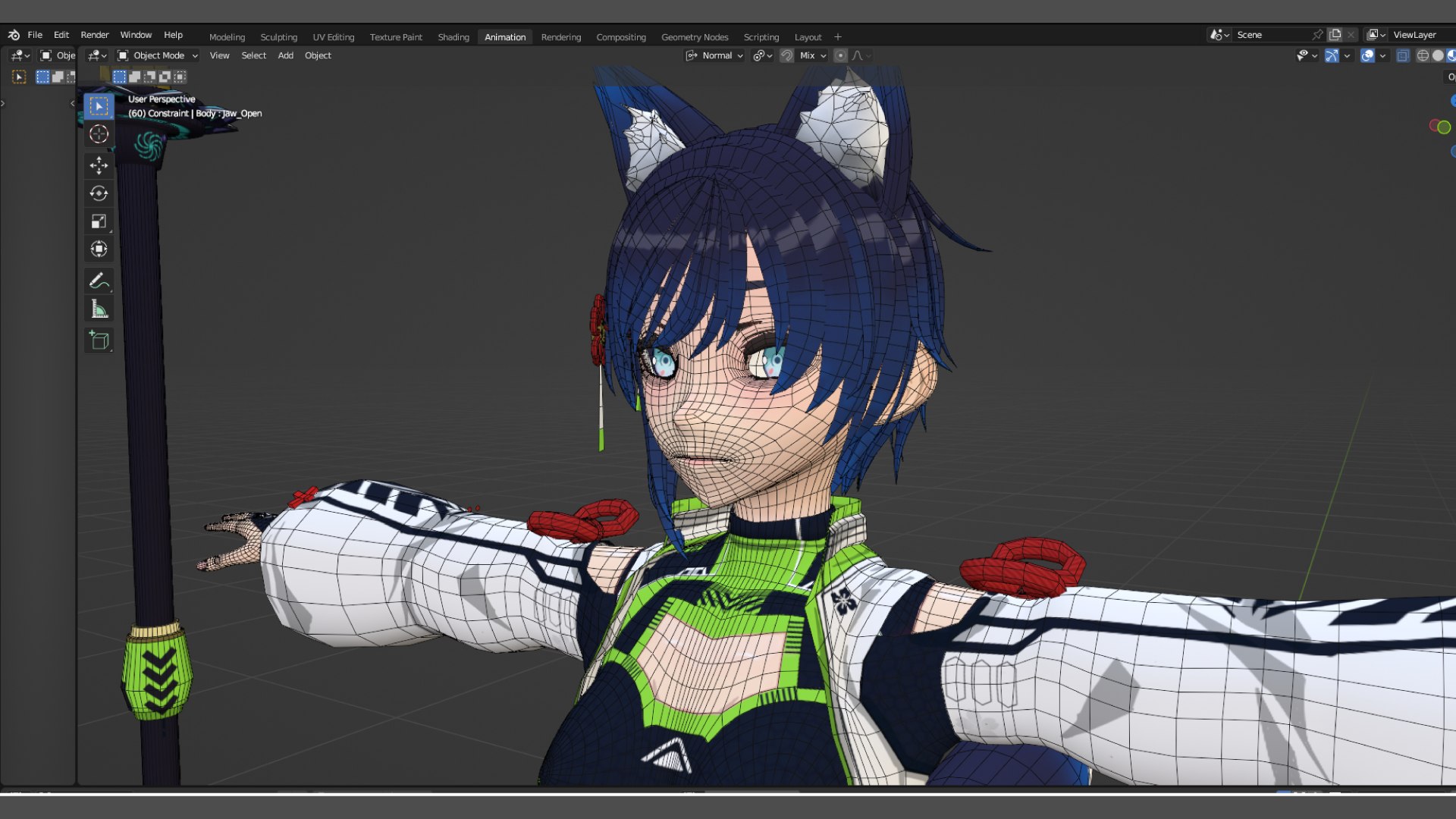 3D Anime Girl Codename Obsidian Fox - TurboSquid 2310468