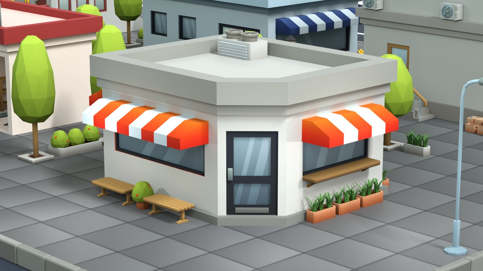 Cartoon Low Poly Building Pack Set1 3D Model - TurboSquid 2242680